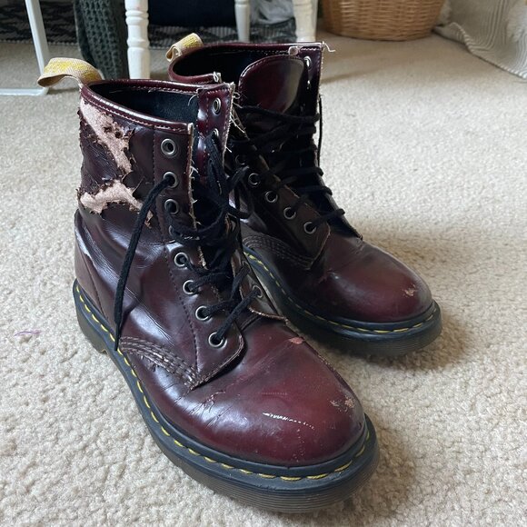 Dr. Martens | Shoes | Cherry Red Vegan Leather Size 8 Womens Doc ...